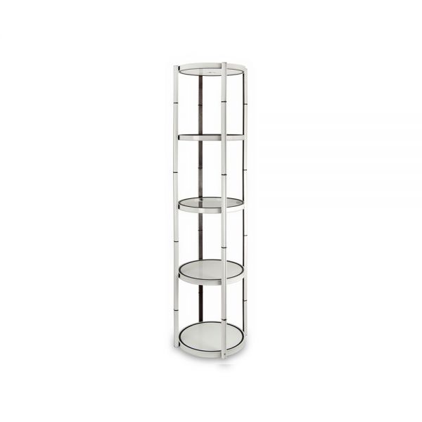 81" Round Portable Aluminum Spiral Tower Display Case with Shelves, Top ...