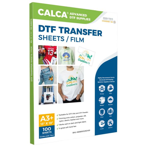 Spain Stock CALCA 13" x 19" DTF Transfer Film - Double Sided, Hot Peel- 100 Sheets/pack ฿358